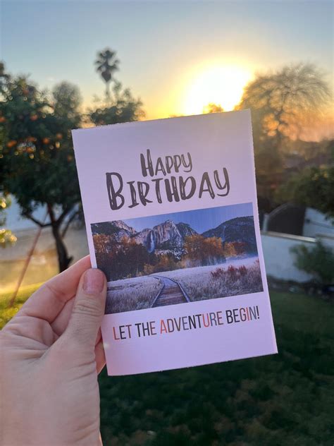 Digital Happy Birthday Card Let The Adventure Begin With Yosemite