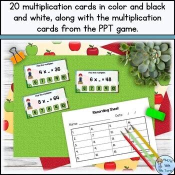 Fall Missing Multiplier Game For PowerPoint Multiplication 6 10
