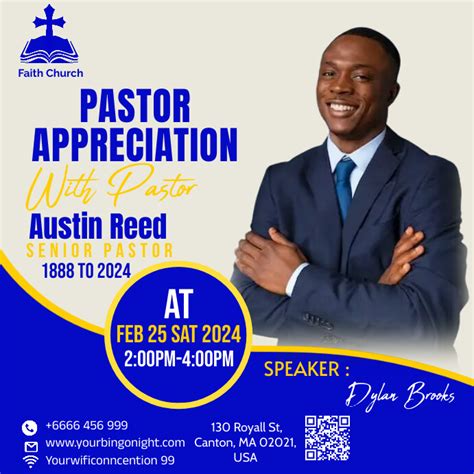 Pastor Appreciation Flyer Template Postermywall