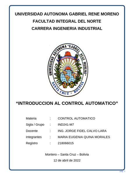 Unidad 1 control automatico de procesos | PDF | Sistema de control ...