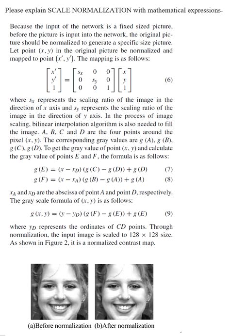 solved please explain scale normalization with mathematical
