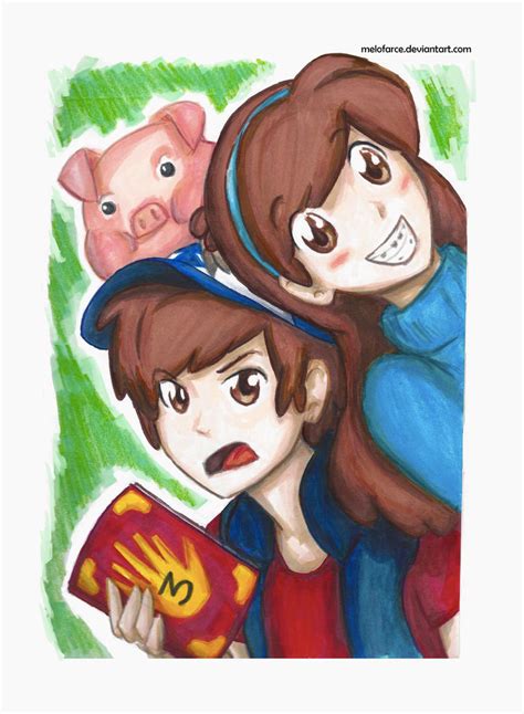 Dipper And Mabel Pines Feat Waddles By Melofarce On Deviantart