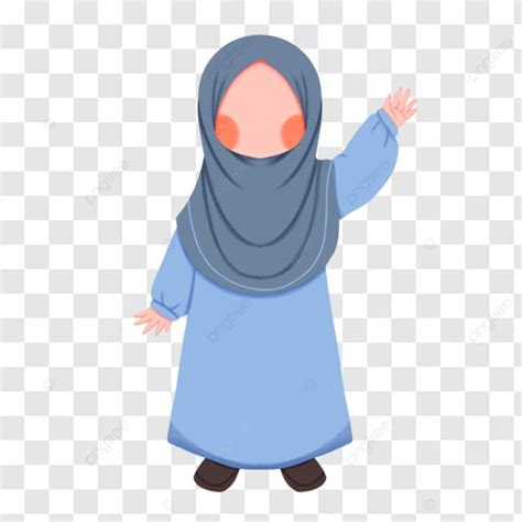 히잡 웨이브의 만화 소녀 이슬람교도 여자 머리 스카프 Png 일러스트 및 Psd 이미지 무료 다운로드 Pngtree