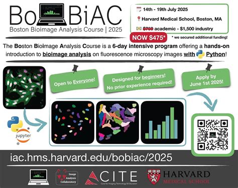 boston bioimage analysis course bobiac new pricing and extended