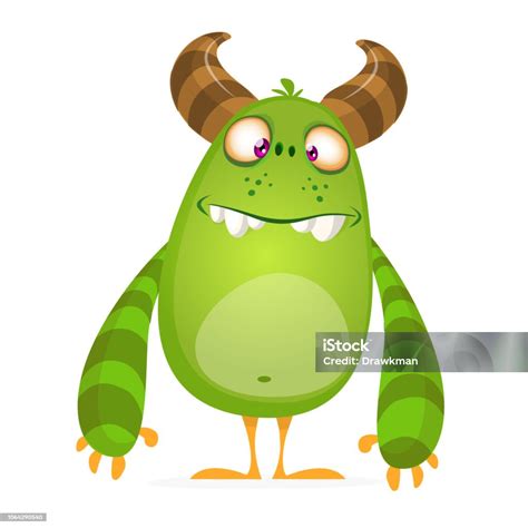 성 난 만화 괴물입니다 할로윈에 대 한 녹색 괴물 캐릭터의 벡터 일러스트 레이 션 Bigfoot에 대한 스톡 벡터 아트 및 기타 이미지 Bigfoot 갈고리 발톱