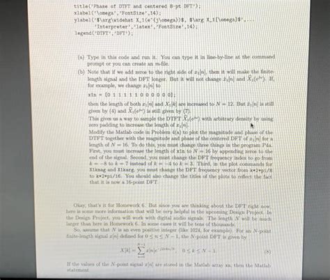 Solved 4 Consider The Following Matlab Code Which Plots The