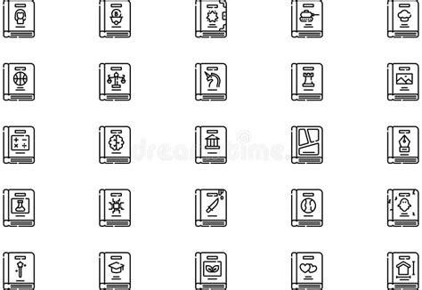 Books Icons Collection Is A Vector Illustration With Editable Stroke Stock Vector