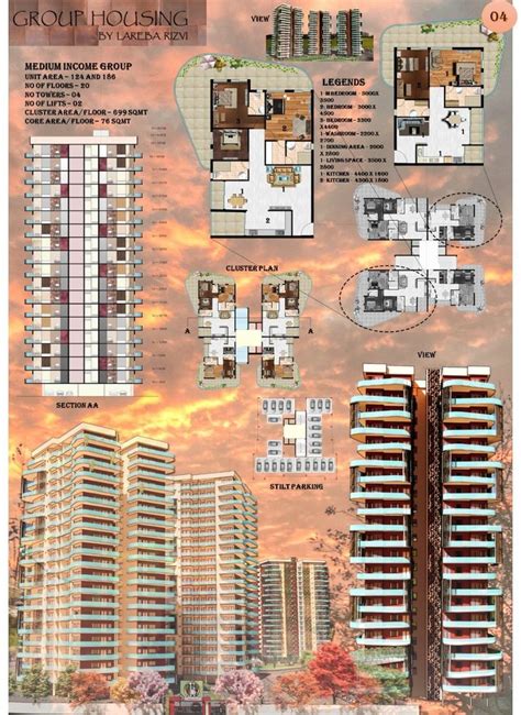 Group Housingphotoshop Rendered Sheets A1 Sheetpresentation Sheets