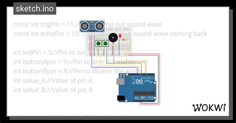 Ultrasonic Alarm Wokwi Esp32 Stm32 Arduino Simulator