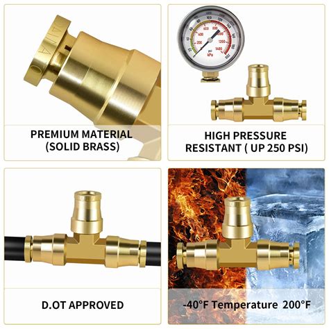 Muhize 14 Brass Air Line Fitting Upgraded Push To