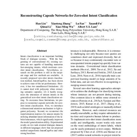 Reconstructing Capsule Networks For Zero Shot Intent Classification Acl Anthology