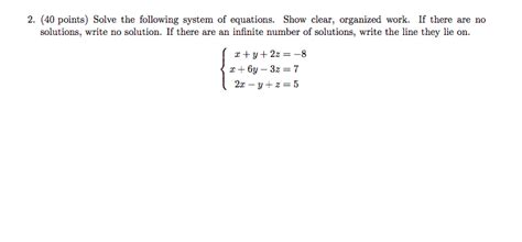 solved 2 40 points solve the following system of