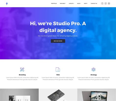 Studio Pro Wordpress Theme For Creative Agency And Portfolios