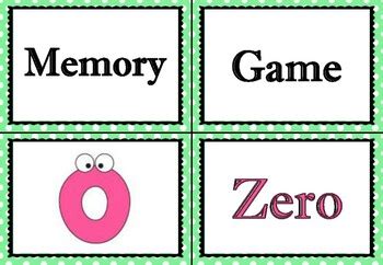 Numbers Memory Game By Vanessa Carmo TPT