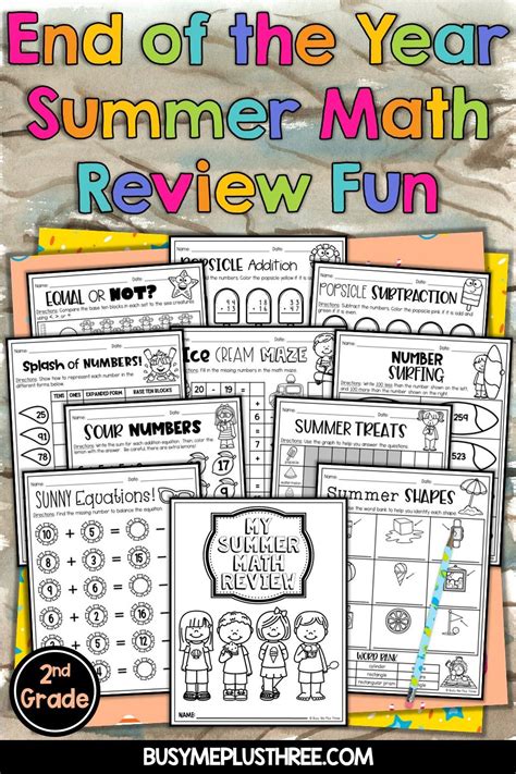 End Of The Year Math Review Summer Packet For 2nd Grade No Prep Printables Math Review Fun