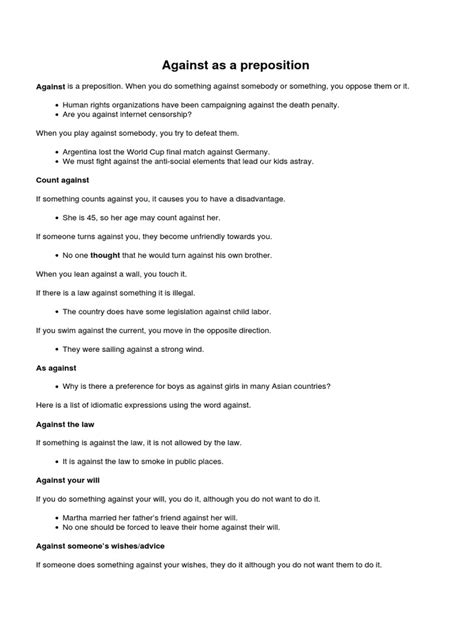 Against As A Preposition Pdf Pdf Social Science Lifestyle