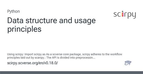Data Structure And Usage Principles — Scirpy