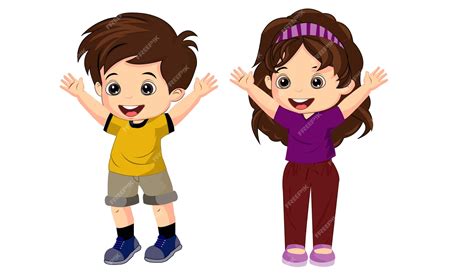 Lindo vector de hermana y hermano | Vector Premium