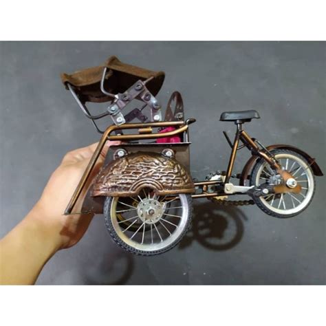 Miniatur Becak Jawa Jogja Becak Mini Super Lazada Indonesia
