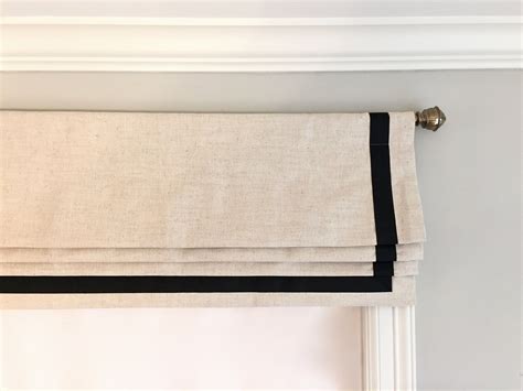 Faux Fake Flat Roman Shade Valance Premier Prints Slub Linen Natural