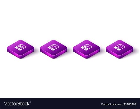 Set Isometric Pdf File Document Bmp Tiff And Js Vector Image