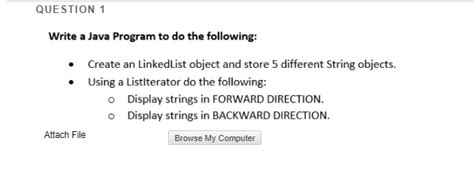 Solved QUESTION Write A Java Program To Do The Following Chegg