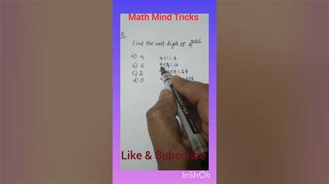 Unit Digit Tricks Maths Basicproblems Education Shorts Youtube
