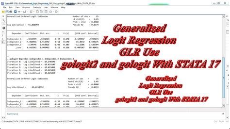 Generalized Logit Regression Glr Use Gologit2 And Gologit With Stata 17 Youtube
