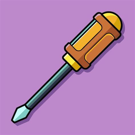 Screwdriver Clipart Cartoon Style Vector Illustration Premium Ai
