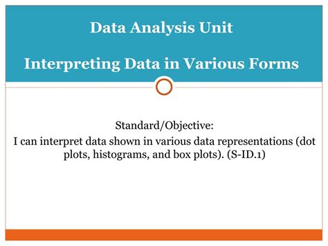 ppt data analysis unit interpreting data in various forms powerpoint