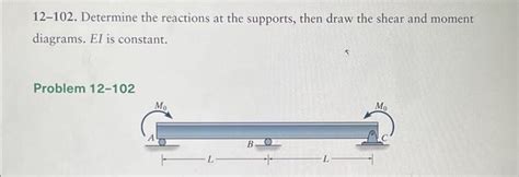 Solved 12 102 Determine The Reactions At The Supports Then