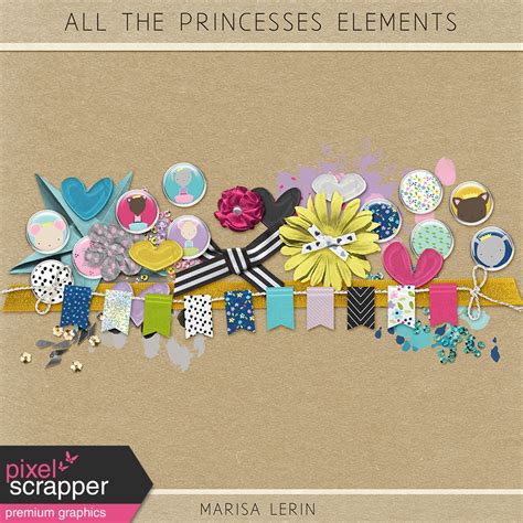 All The Princesses Elements Kit By Marisa Lerin Graphics Kit Digital