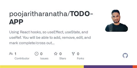 Github Poojaritharanathatodo App Using React Hooks So Useeffect