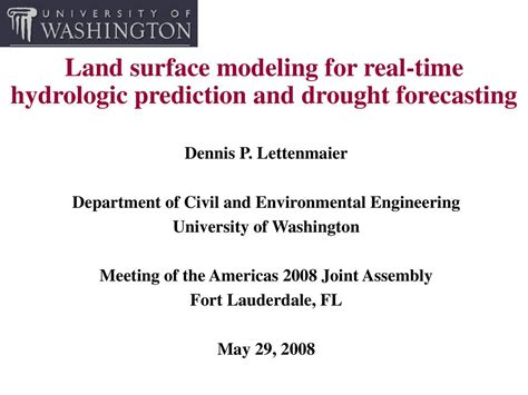 land surface modeling for real time hydrologic prediction and drought