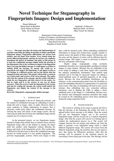 Solution Novel Technique For Steganography In Fingerprints Images