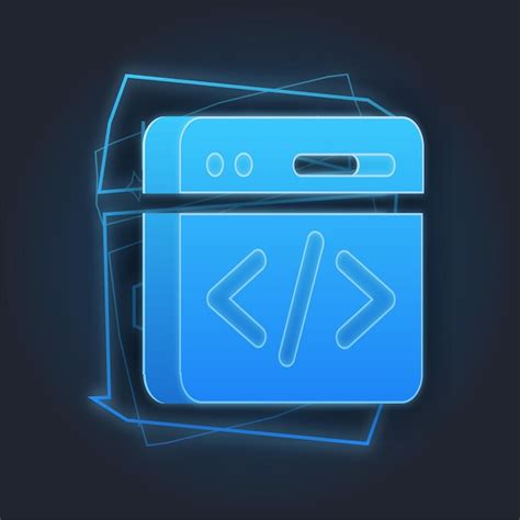 Premium Vector Blue Lighting Thunder Effect Coding Icon With Dark Background