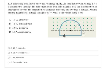 Solved A Conducting Loop Shown Below Has Resistance Of Chegg Com