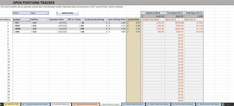OPTIONS TRADING JOURNAL Excel Spreadsheet Day Trading Swing Trading Investing Stock Market