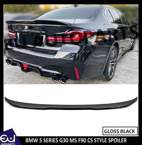 For Bmw 5 Series G30 M5 F90 Rear Trunk Boot Lip Spoiler Cs Style Gloss