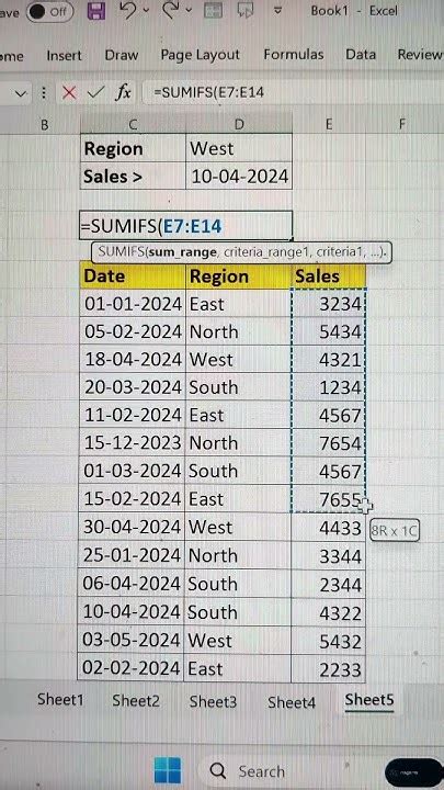 Sumifs Function In Excel ‼️ Find Total Sales Based On Criteria 🔥