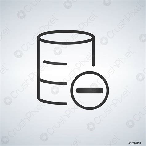 Linear Database Server Isolated Flat Web Mobile Icon With Minus Stock Vector 1594833 Crushpixel