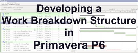 Developing A Work Breakdown Structure In Primavera P6
