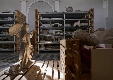 Storage Crates Form Plinths In Microscapes Tuscan Church Conversion