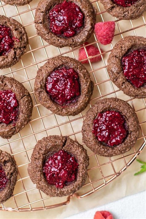 Chocolate Thumbprint Cookies With Raspberry Jam Sunkissed Kitchen