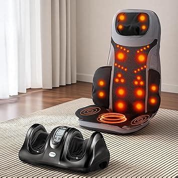 Livemor 8 Nodes Full Back Massage Seat Cushion Heating With Foot