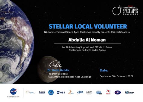 Nasa Space Apps Challenge Abdulla Al Noman