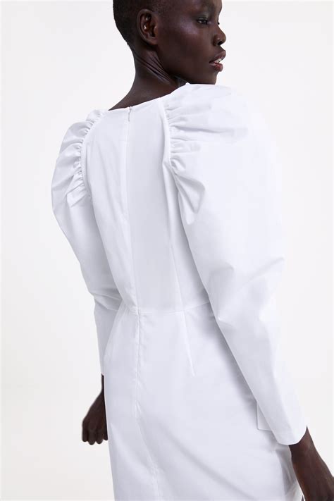 ΦΟΡΕΜΑ ΠΟΠΛΙΝΑ ΜΕ ΦΟΥΣΚΩΤΟ ΜΑΝΙΚΙ Μινι ΦΟΡΕΜΑΤΑ ΓΥΝΑΙΚΕΙΑ ΕΚΠΤΩΣΕΙΣ Zara ΕΛΛΑΔΑ Poplin