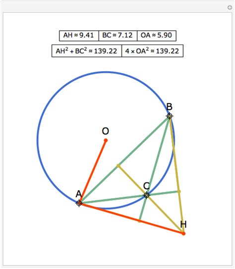 The Distance To The Orthocenter From A Vertex Wolfram Demonstrations Project