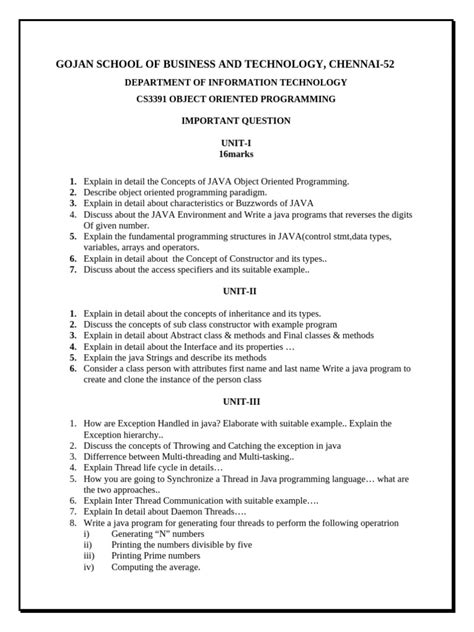 Java Object Oriented Programming Guide Pdf Class Computer