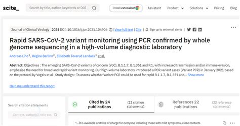 Citation Report Rapid Sars Cov 2 Variant Monitoring Using Pcr